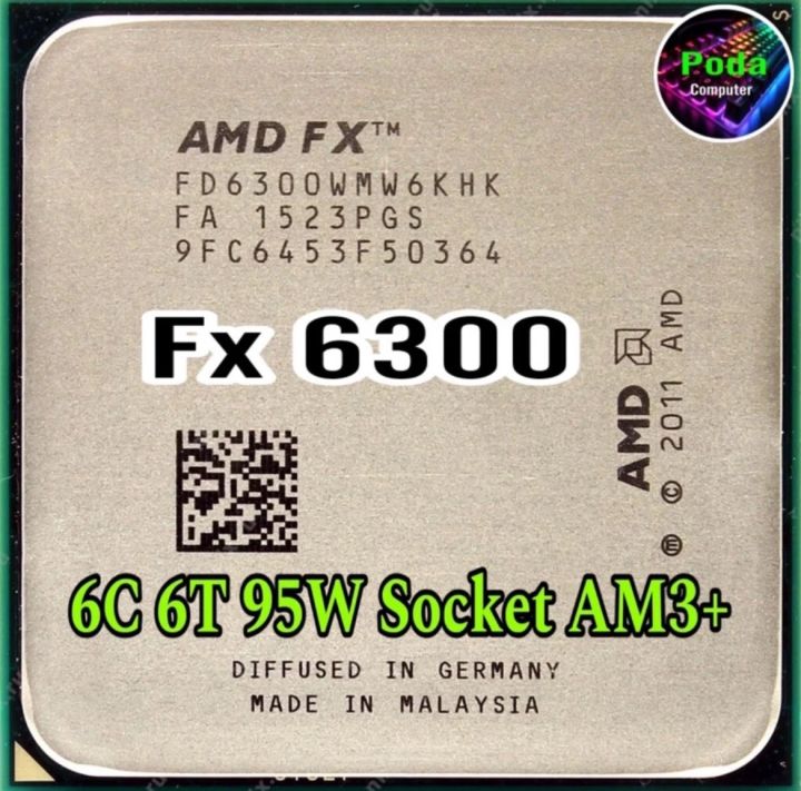 ซีพียู CPU AMD FX6300 3.5 Ghz Turbo 4.10 GHz (6คอ 6เทรด) ฟรีซิลิโคน1ซอง FX 6300 | Lazada.co.th