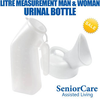 Portable Urinal Bottle - Clear Plastic Container Urine Measurement ...