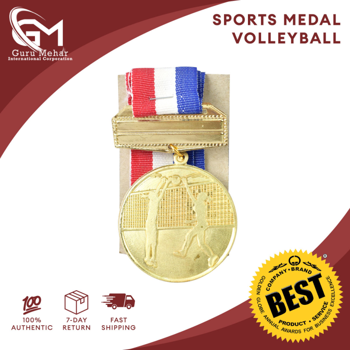 Sports Award Medal Gold Volleyball Medal 4.5cm with Ribbon JKCH | Lazada PH