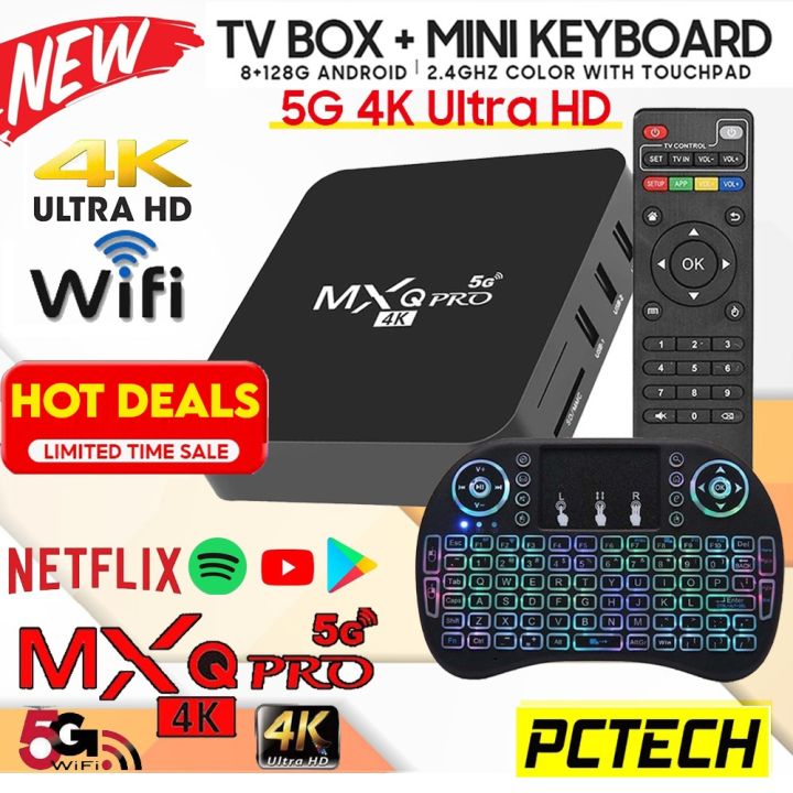 MXQ Pro 4k 5G Android Tv Box 10.1 Ultra Hd Wireless 2.4ghz Wi-Fi Media ...