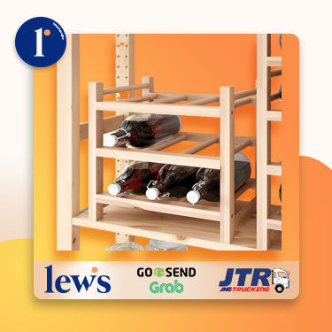 Rak untuk 9 botol anggur, kayu solid HTTN | Lazada Indonesia