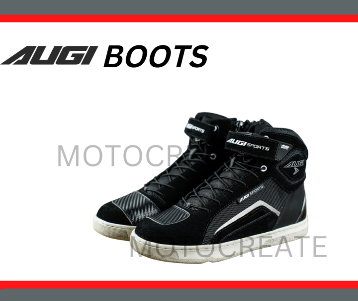 AUGI MOTORCYCLE BOOTS AS2 BLACK | Lazada PH