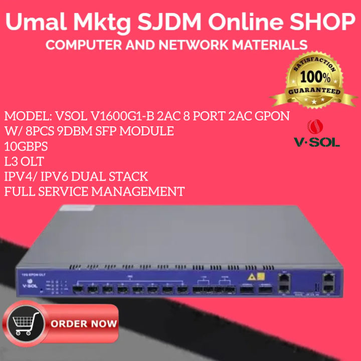 VSOL V1600G1-B 2AC 8 PORT 2AC GPON W/ 8PCS 9DBM SFP MODULE | Lazada PH