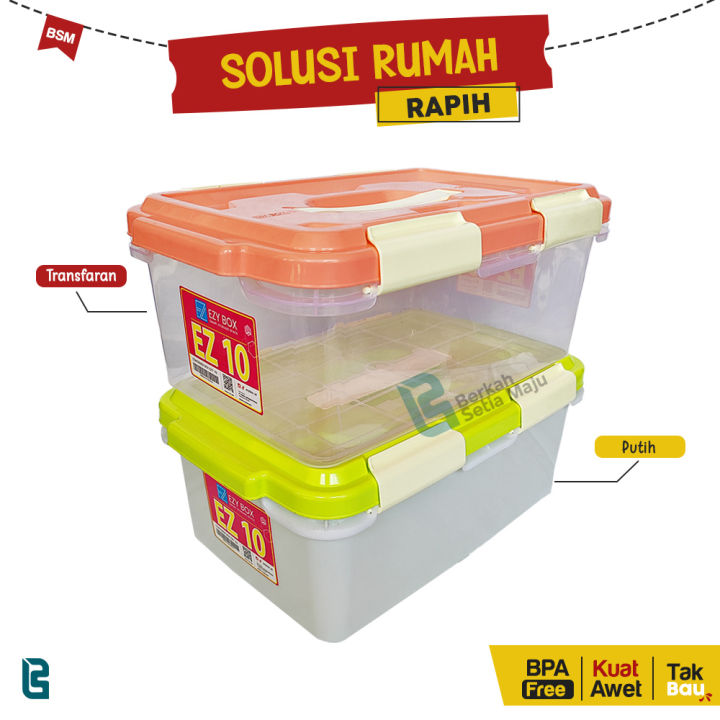 Box Container Kecil Murah Plastik 10 Liter Putih Transfaran | Lazada ...