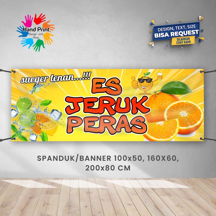 Spanduk Banner Es Jeruk Peras Seger Kuning B Gratis Memesan Desain ...