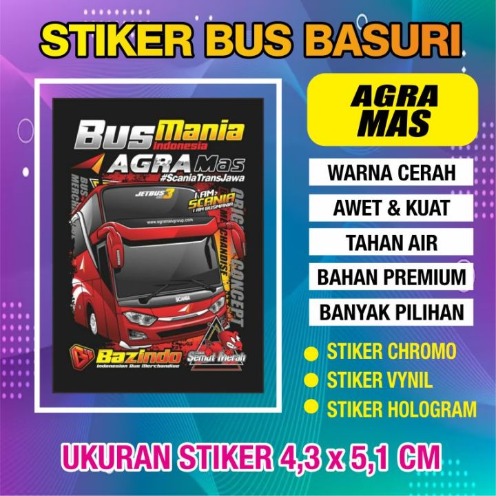 STIKER BUS BASURI dengan Warna Cerah dan Tahan Air | Lazada Indonesia