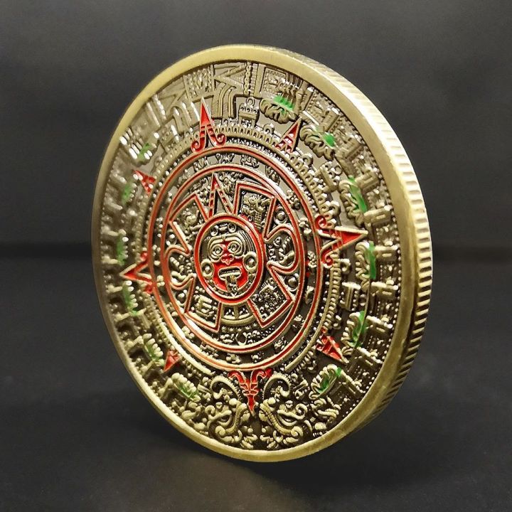 Maya Bronze Commemorative Coins Mexico Prophecy Calendar Pyramid Aztec ...