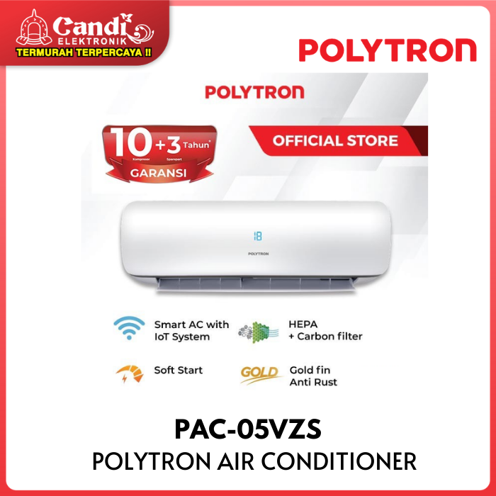 POLYTRON AIR CONDITIONER 0,5 PK AC SPLIT STANDART PAC-05VZS | Lazada ...