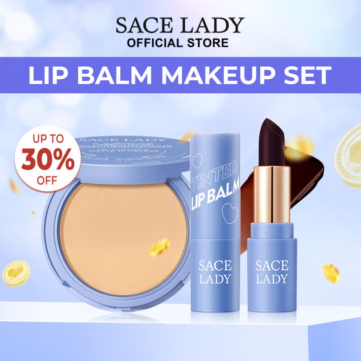 SACE LADY 2Pcs Makeup Set High Pigment Long Lasting Lip Tint + Oil ...