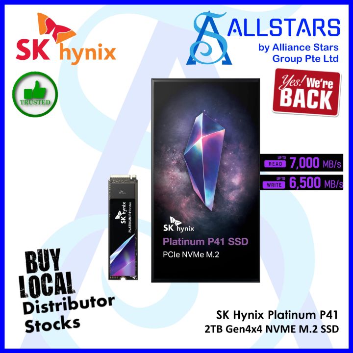 (ALLSTARS: We Are Back) SK Hynix Platinum P41 2TB Gen4x4 NVME M.2 SSD (Warranty 5years with ...