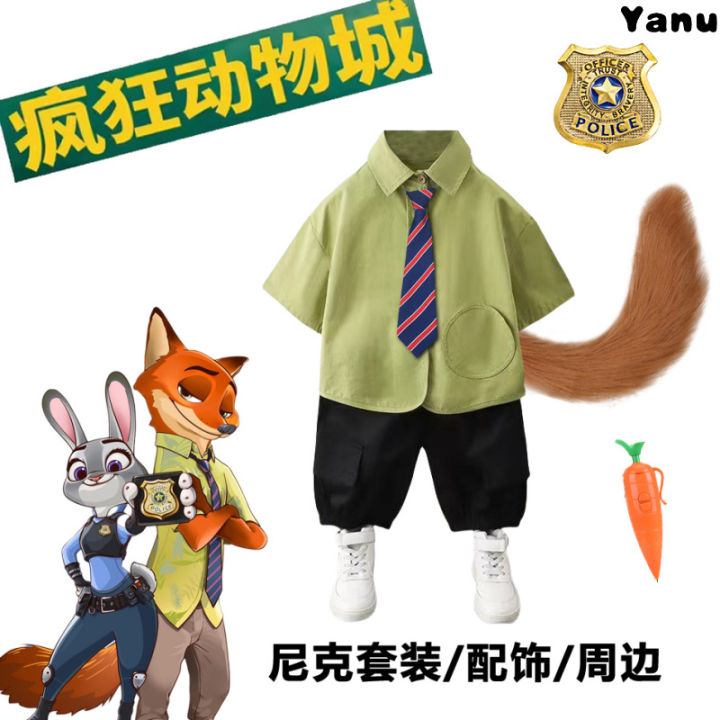 Hot Zootopia Nick Fox Costume for Kids Cos Clothing Suit Boys and Girls ...