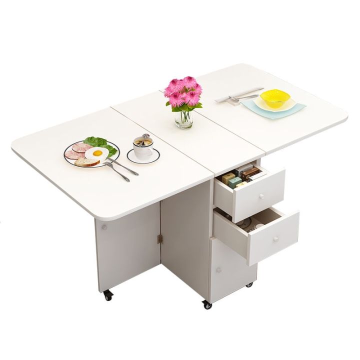 【SSWE】 Folding Dining Table With Storage Cabinet And Drawers Suitable ...