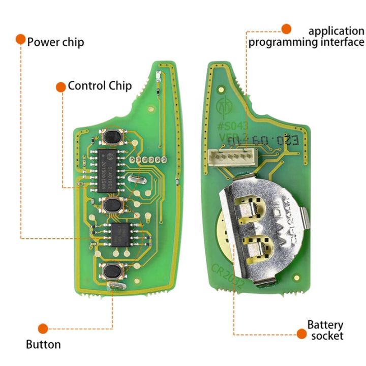For XKHY05EN Universal Wire Remote Key Fob 3 Buttons for Style for VVDI ...