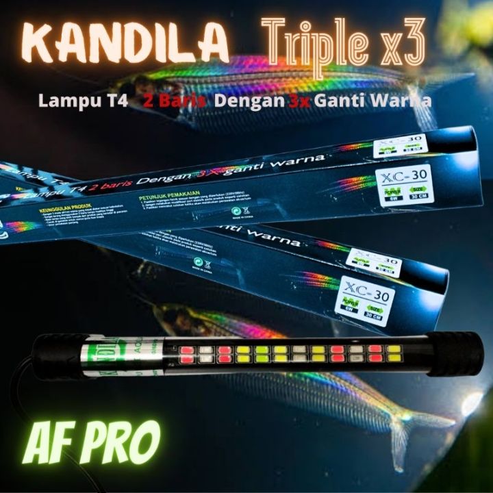 Lampu LED Celup Aquarium Aquascape KANDILA TRIPLE XC 30 3X GANTI WARNA ...