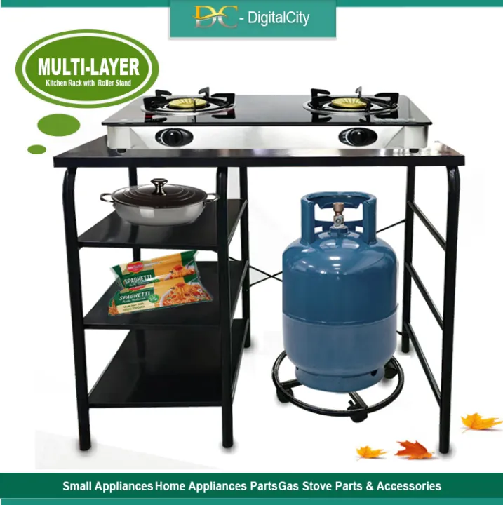 DC l Kitchen Stove Storage Rack floor-Standing Multi-layer Gas Stove ...