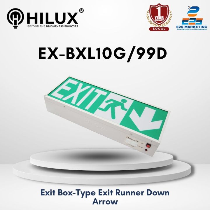 HiLux LED Exit Box-Type Exit Runner Down Arrow EX-BXL10G/99D (Green ...