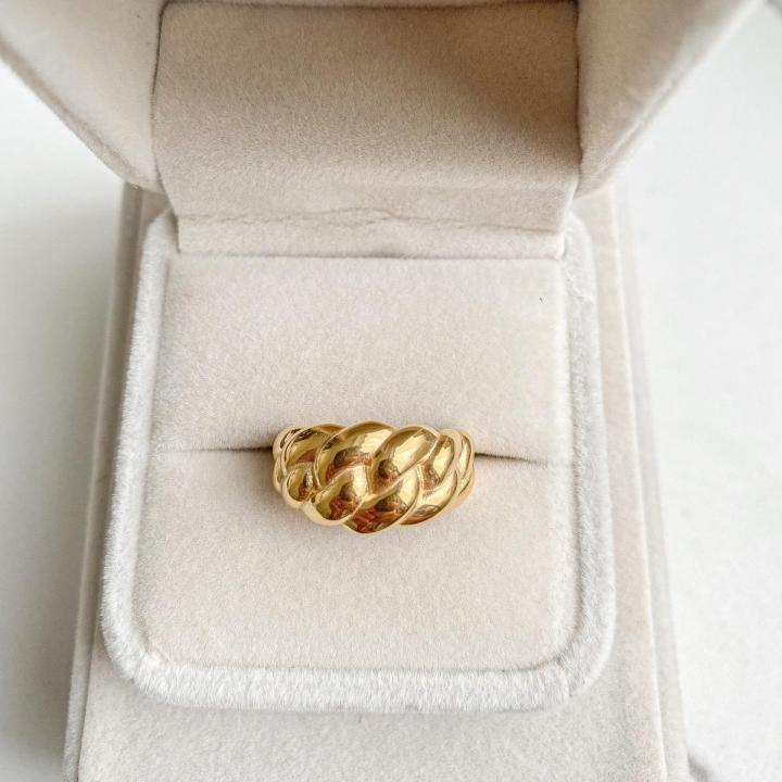 MARGEGOLD Braid Design Solid Ring | 18K Saudi Gold (Pawnable) | Yellow ...