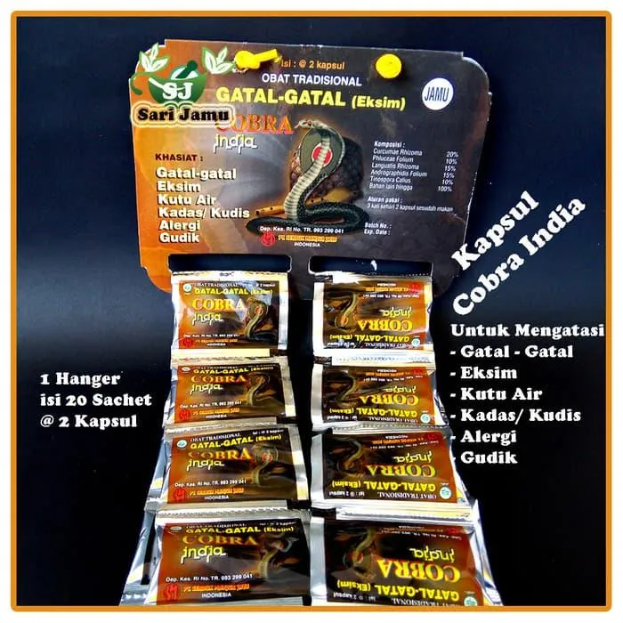 Cobra India Kapsul Obat Gatal Eksim Isi 20 Sachet | Lazada Indonesia