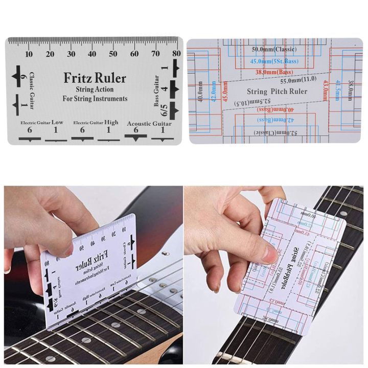 String Action Gauge Ruler PVC Guitar Setup Tool Kit with Height ...