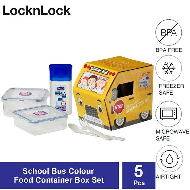 LocknLock School Bus Colour Food Container Box Set 1 (HPL854CBS4) | Lazada
