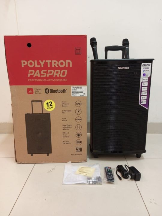 SPEAKER AKTIF PORTABLE 12 INCH POLYTRON PAS PRO12F6 PASPRO 12F6 ...