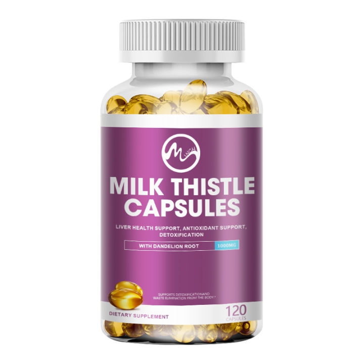 Minch Milk Thistle Capsules 1000mg Detox Support Liver Health ...
