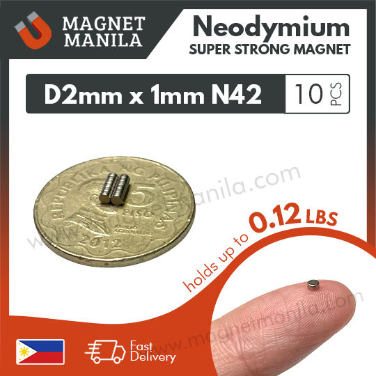 10 pcs. 2mm x 1mm Neodymium Magnet, N42 Super Strong Rare Earth NdFeB ...