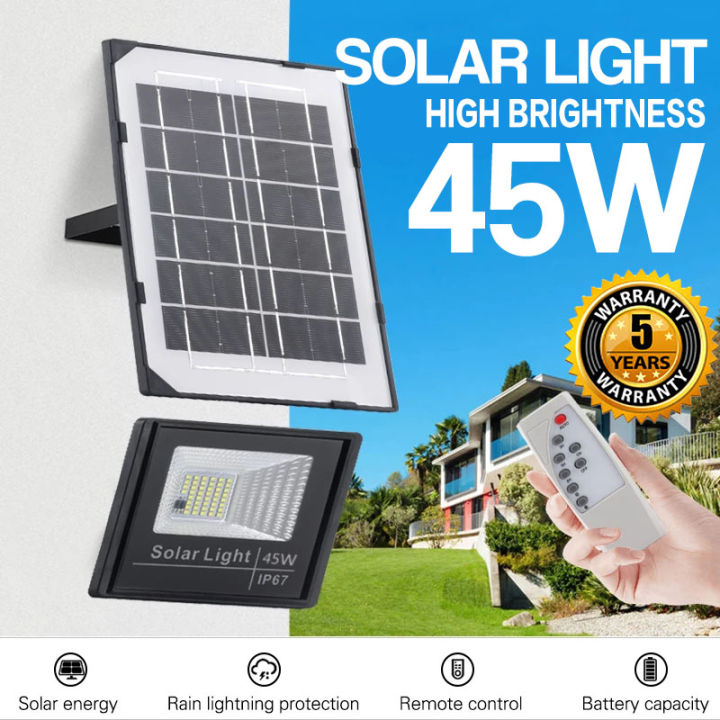 【COD】Waterproof Streetlight Solar Light Solar Led Floodlight 45W IP67 ...