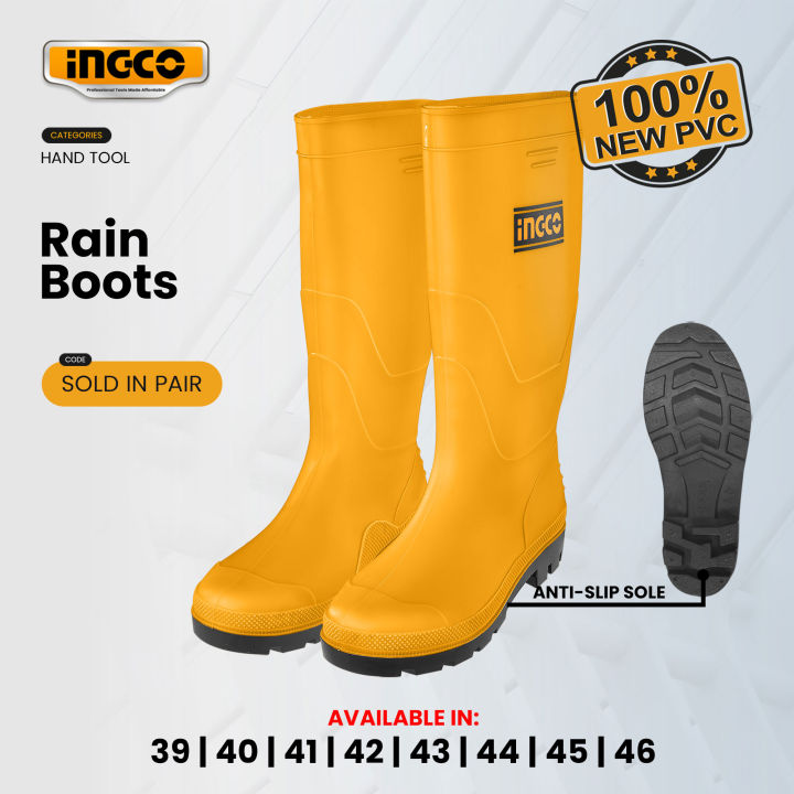 Ingco PVC Safety Rain Boots Waterproof Industrial Work Shoes Oil Acid ...