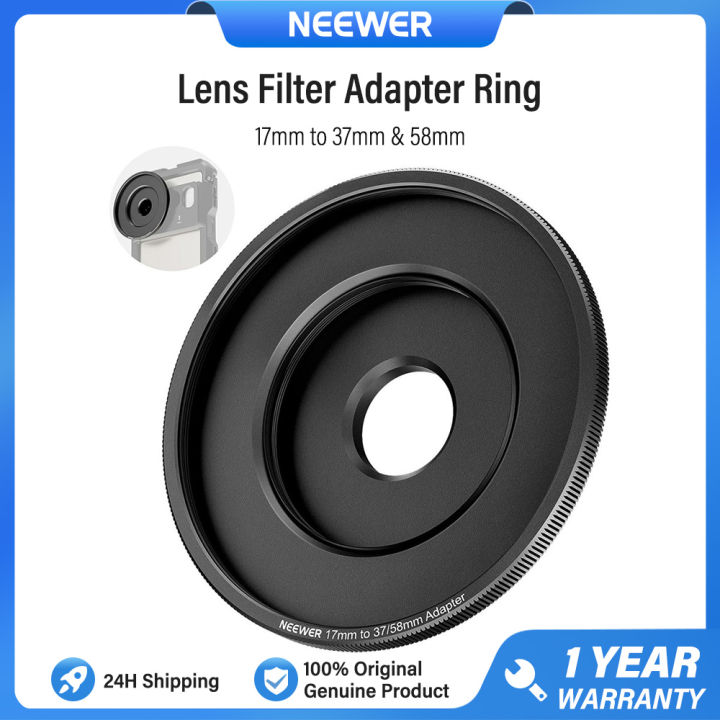 NEEWER PA062 17mm to 37mm & 58mm Filter Adapter Ring for Phone Cage Rig ...