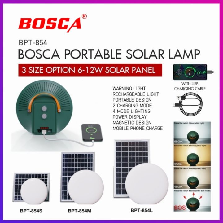 BOSCA Portable Solar Lamp Moon Light Camping Lights Multiple Usage ...
