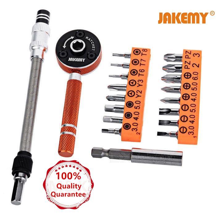 JAKEMY JM-6119 Screwdriver Bits + 1/4 Ratchet Handle Repair Tool Kit ...