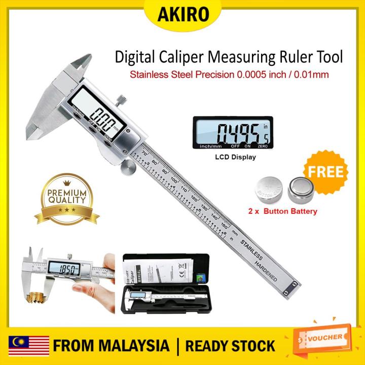 AKIRO Malaysia Stainless Steel Electronic Digital Caliper Measuring ...