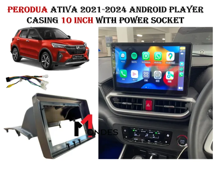 FULL COVER Perodua ATIVA 2021-2024 Android Player Casing 10" inch with ...