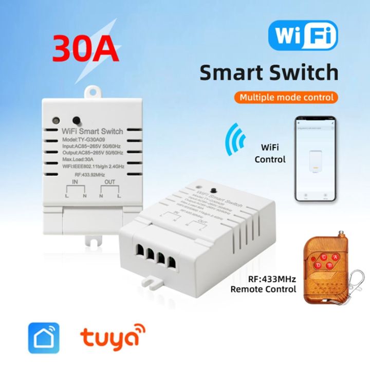 Tuya Smart WiFi Switch DIY Timer+Remote AC 85-265V 30A Power Monitor ...