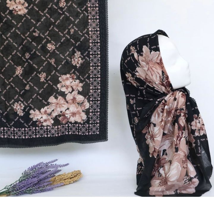 hijab denay motif bunga terlaris hijab segiempat murah hijab viral ...