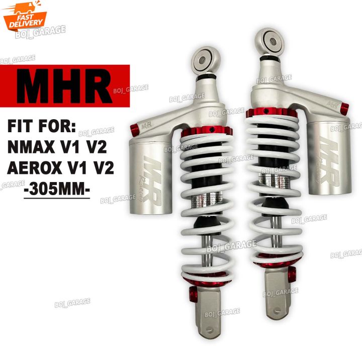 MHR BRAND 305MM REAR SHOCK ABSORBERS 2PCS WITH BASO STYLE WHITE SILVER ...