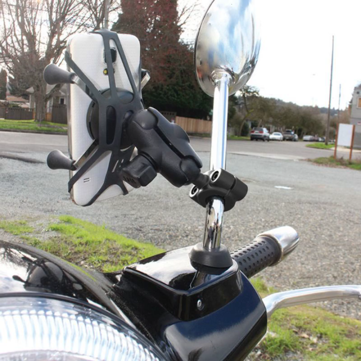 Motorcycle Scooters Rear View Stem Bar Mount Motorcycle Mirror ...