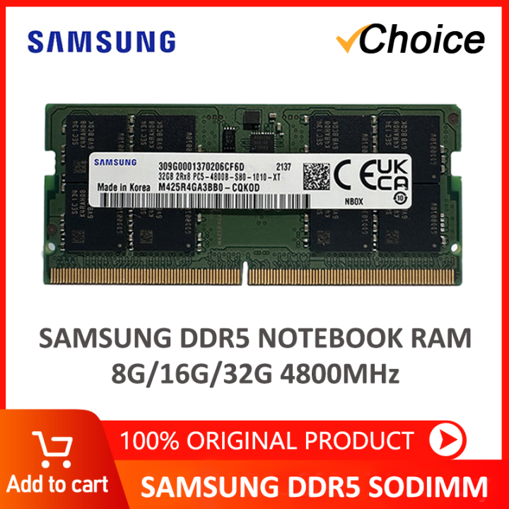 Samsung Notebook DDR5 RAM 8GB 16GB 32GB 4800MHz Original SO DIMM 262pin ...
