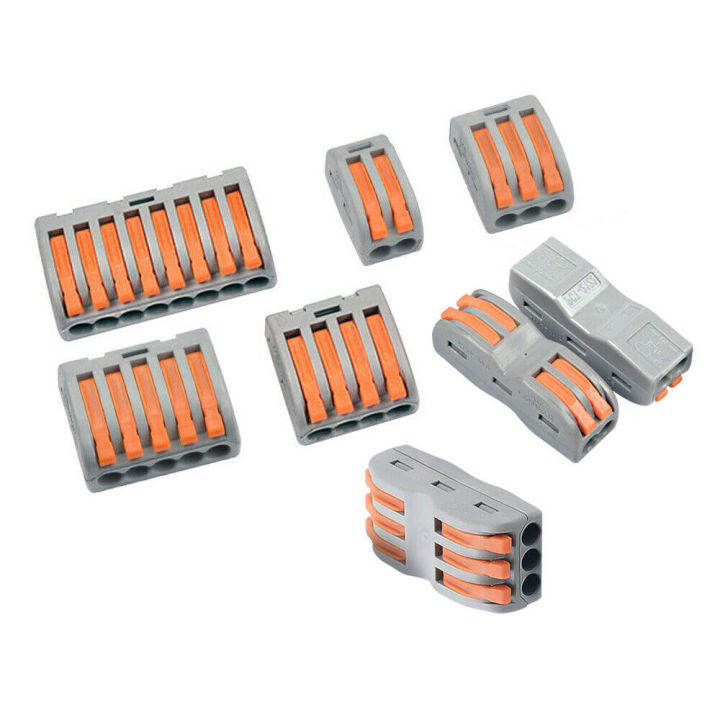 Ranpo 2/5/8 Way Reusable Spring Lever Terminal Block Electric Cable ...
