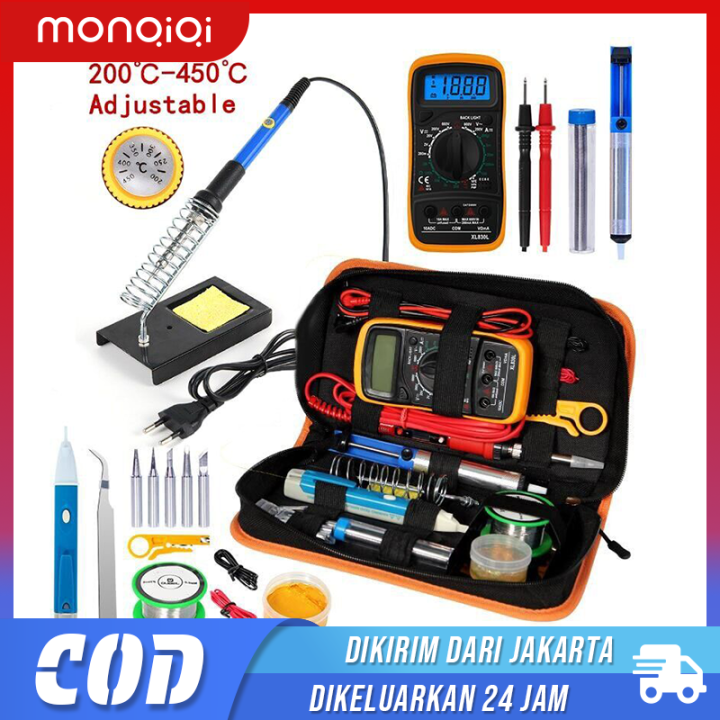 Satu set lengkap alat solder 60 watt kit besi solder listrik digital ...