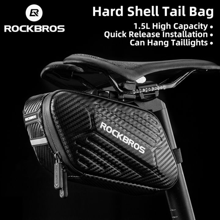 ROCKBROS 1.5L Hard Shell Rain proof Reflective MTB Bicycle Bag Portable Suspended Lightweight ...