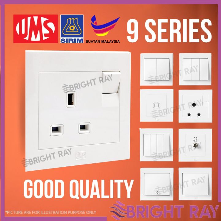 (SIRIM) UMS 9 SERIES Switch Socket Extension Outlet Plug Switches Power ...