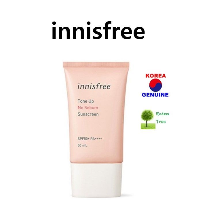 innisfree Tone up No Sebum Sunscreen SPF 50+ PA++++ 50 ml For Pink skin tone-up and UV ...