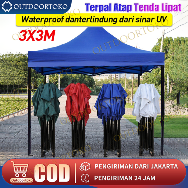 Terpal Atap Tenda Lipat 2x2/3x3 (Bahan Polyester 420D) Anti Air / Panas ...