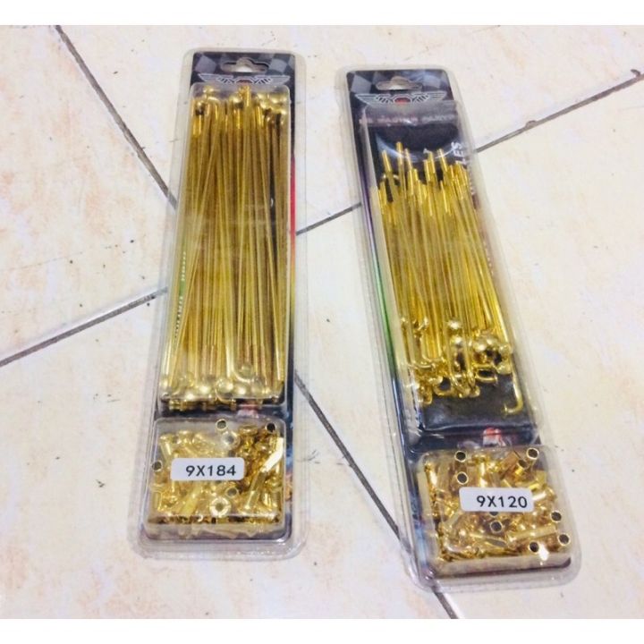 MC RACING GOLD spokes SET 9x120/9x184 for mio RIM 17 only | Lazada PH