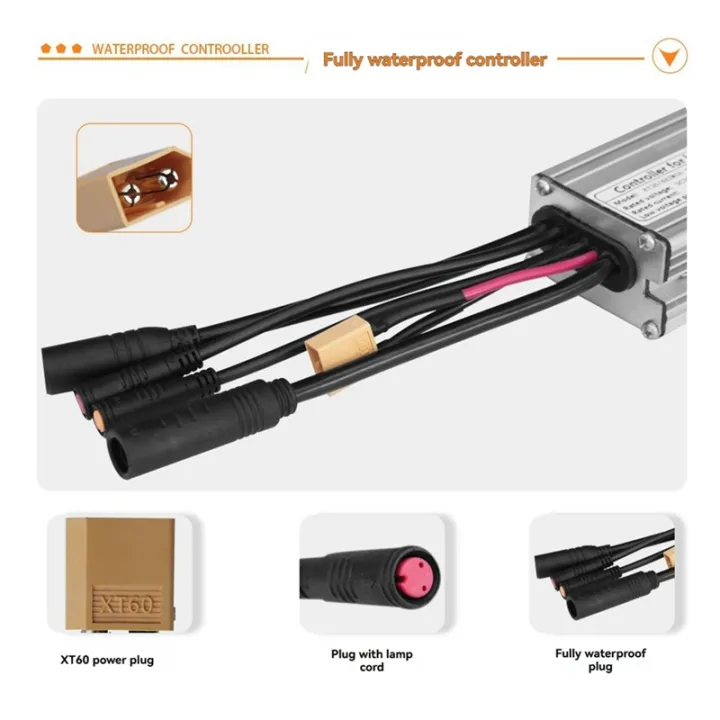 Electric Bicycle Controller with 1T5 Light Wire KT-15A Waterproof Sine ...