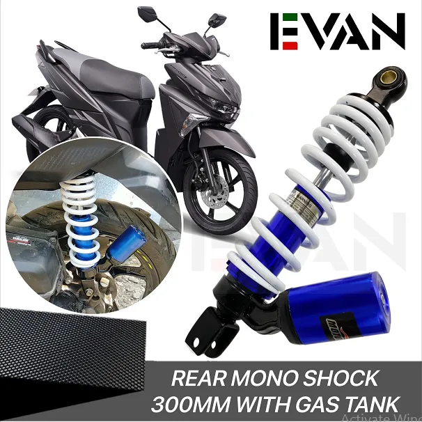 EVAN.PH Rear Mono Shock 300mm With Gas Tank Absorber(Mio Beat Click Skydrive Fino Scoopy ...