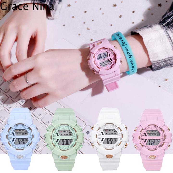 GRACE NINA Simple Fashion Luminous Teens Waterproof Sports Watch LED ...