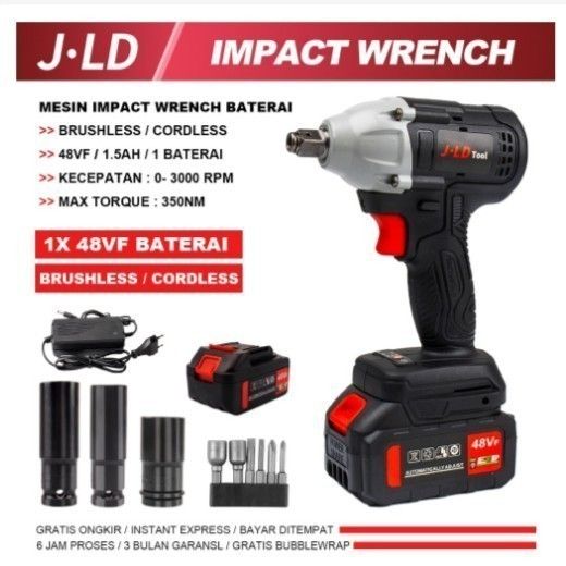 Mesin Impact Wrench Baterai Charger - HITAM 1 BATERAI | Lazada Indonesia